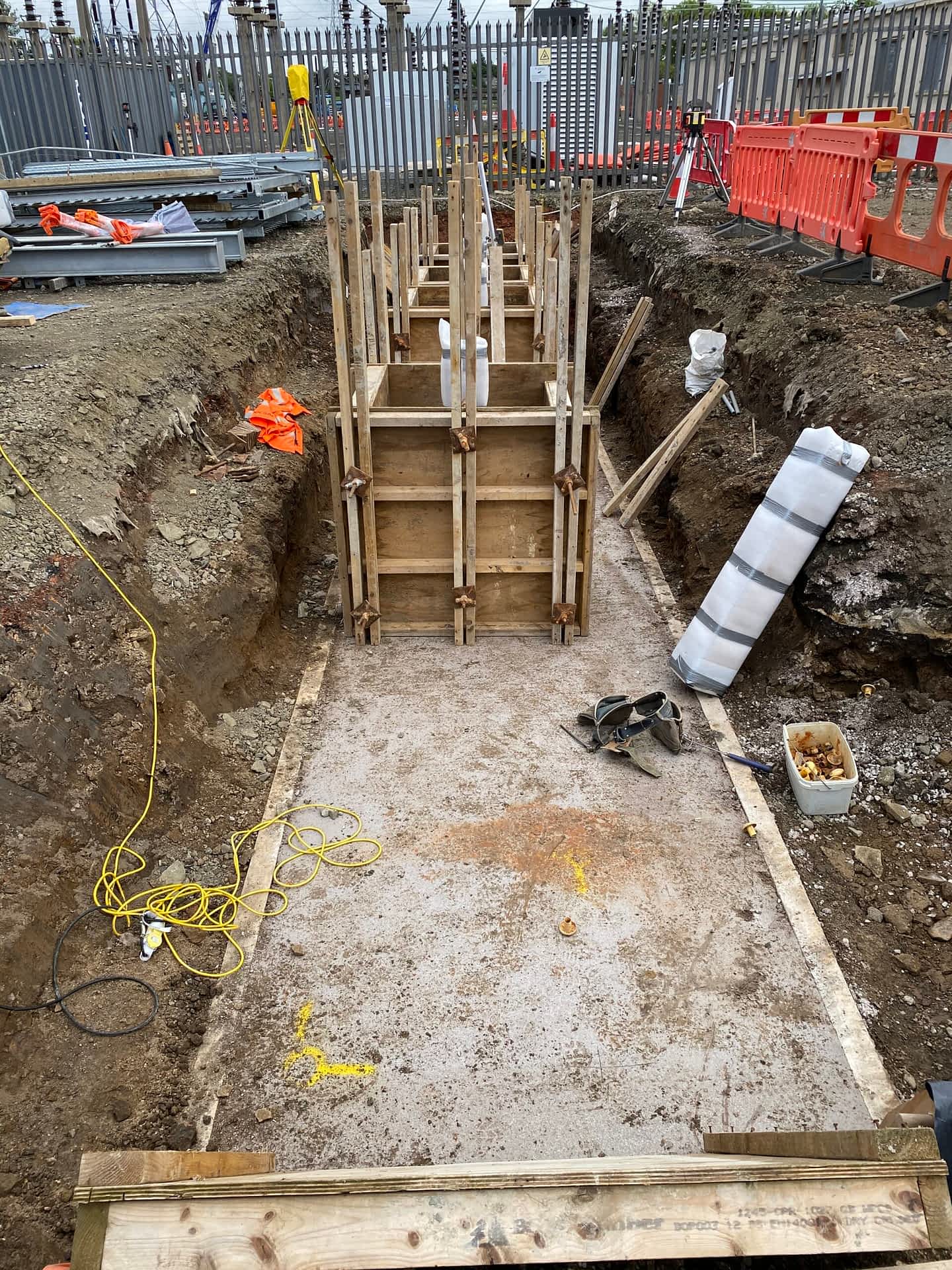 Fence Post Bases at Currie Substation Edinburgh - Concrete Works ...