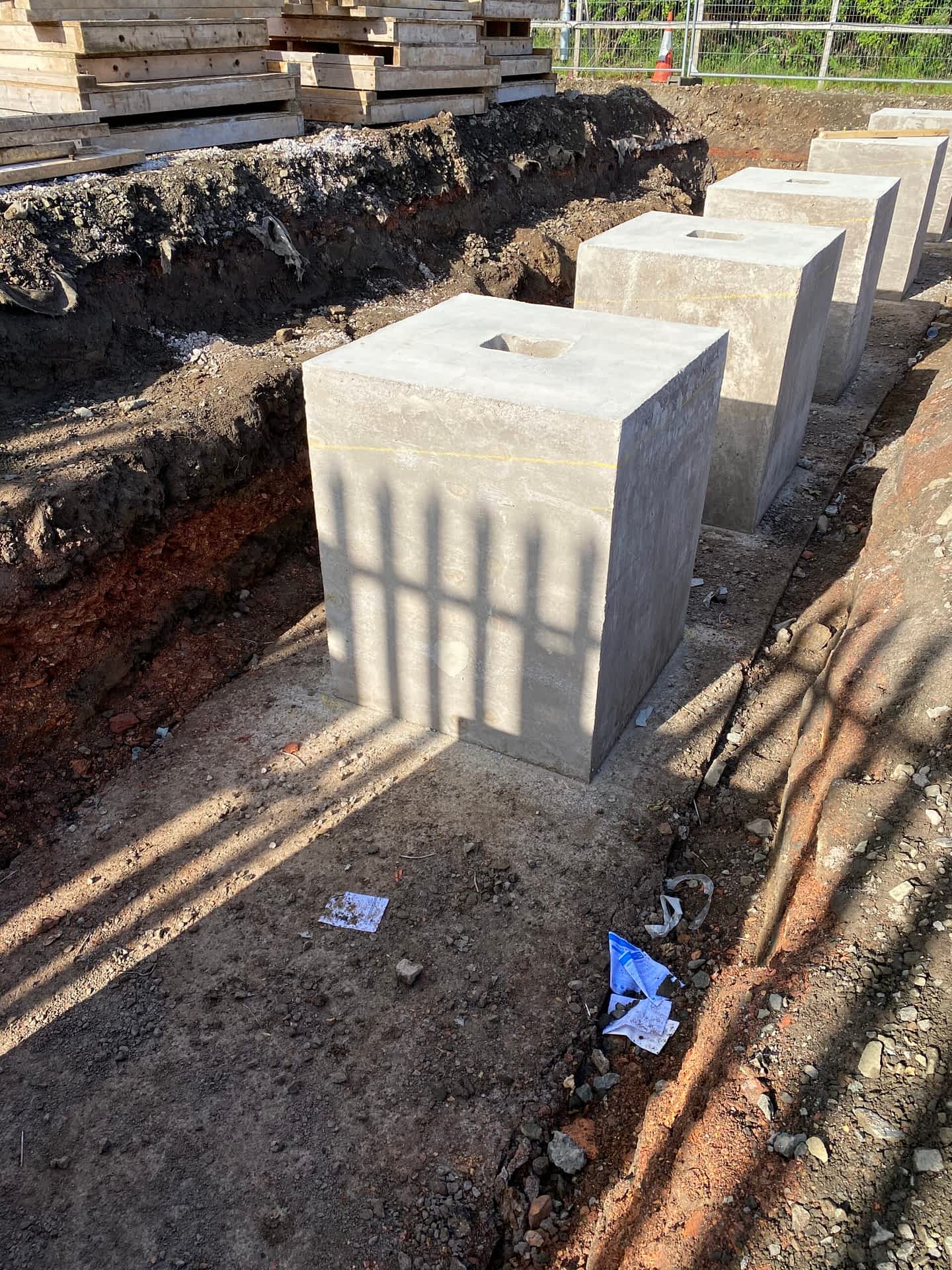Fence Post Bases at Currie Substation Edinburgh - Concrete Works ...